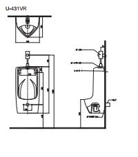 Bồn tiểu nam INAX U-431VR, INAX U-431VR, U-431VR, 431VR